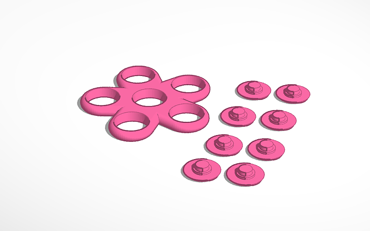 3D design 5 Sided Spinner with Caps | Tinkercad