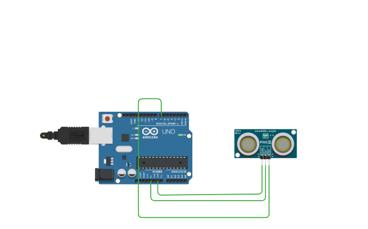 Circuit design ultrasonic using arduino - Tinkercad