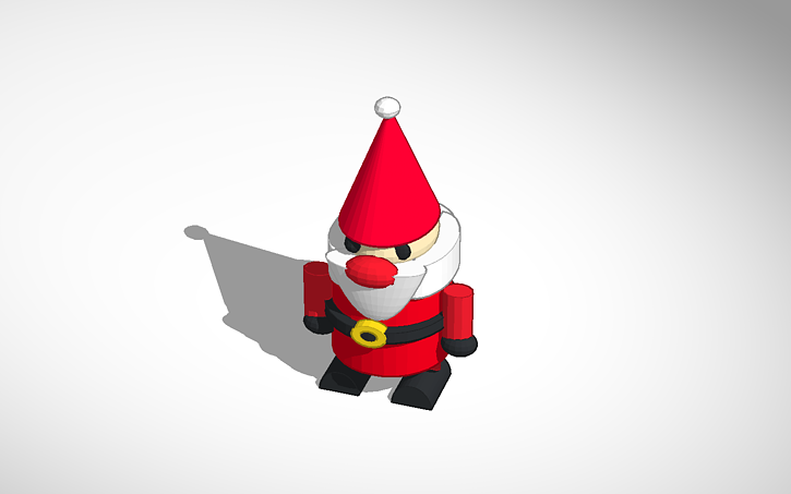 3D design Santa Claus - Tinkercad