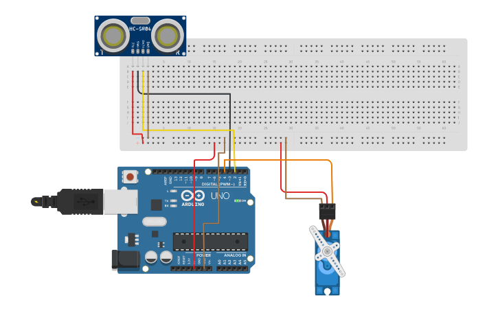 Circuit design Automatic Hand Sanitizer Dispenser - Tinkercad
