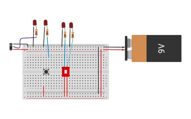 Circuit design Buttons and Switches - Tinkercad
