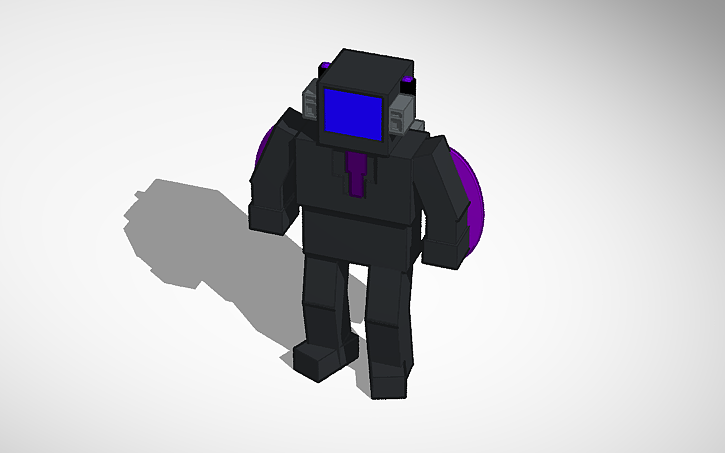 3D design purple tvman - Tinkercad