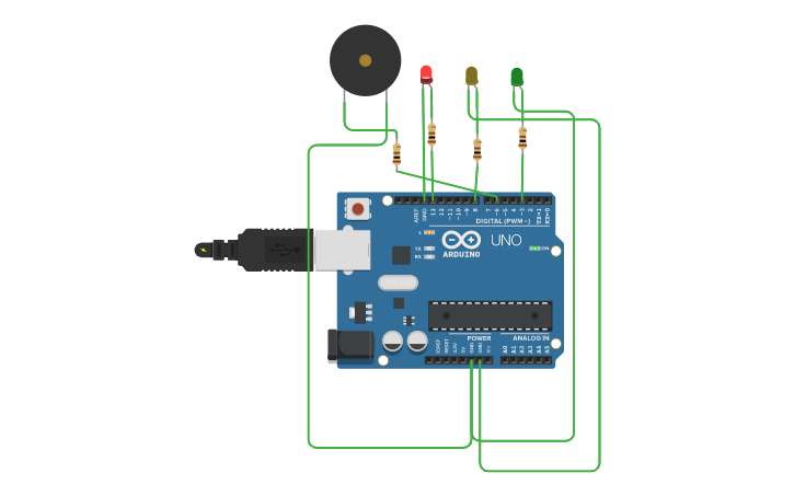 Circuit Design Traffic Light Controller Tinkercad 