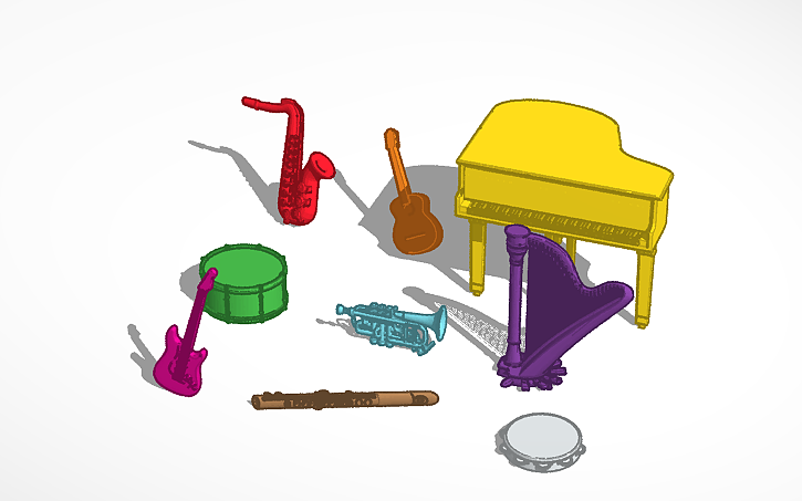 3D design Rainbow instruments! - Tinkercad