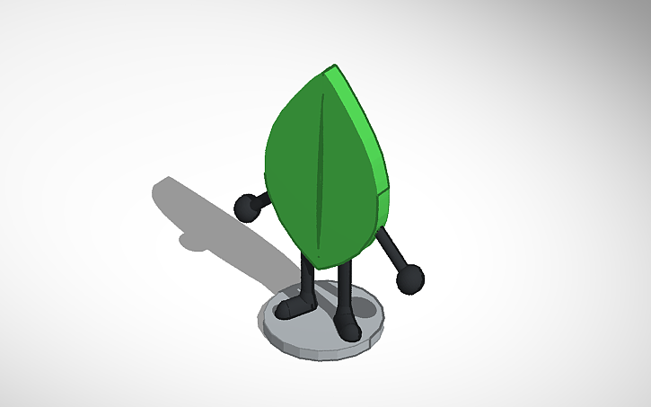 3D design BFDI leafy model - Tinkercad