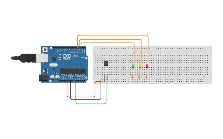 Circuit design Activity #5 Temperature Sensor - Tinkercad