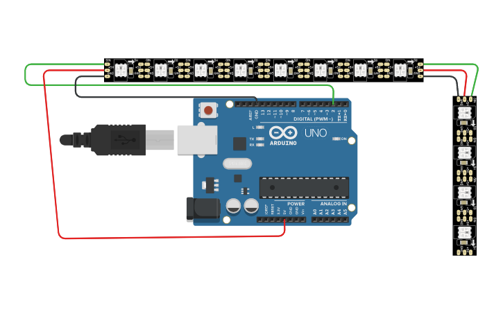 Circuit design neopixel - Tinkercad