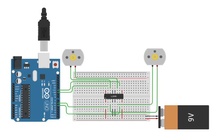 Circuit Design Arduino Car Tinkercad