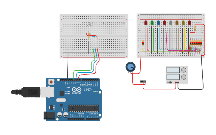 Circuit design sistema Arduino uno e led rgb, e sistema básico de LEDs ...