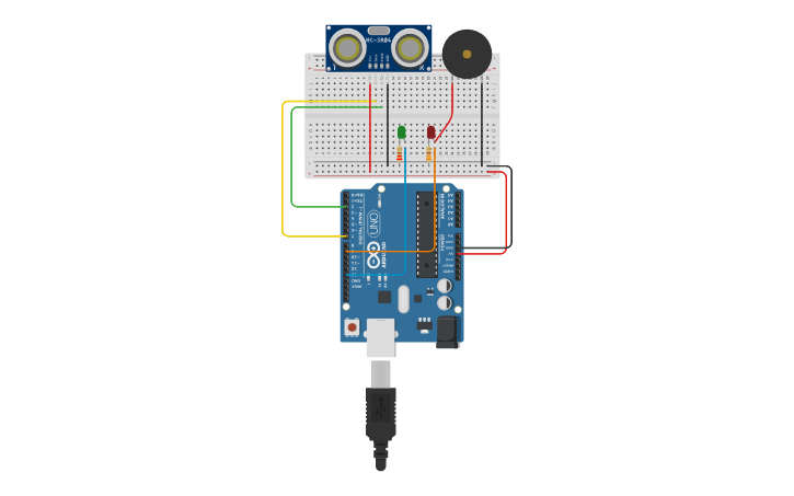 Circuit design Sensor de Ultrasonido edit | Tinkercad