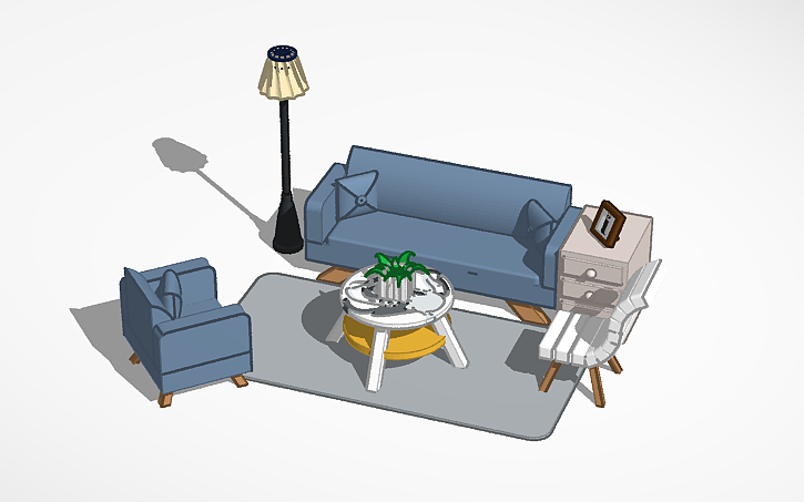 3D design Luxe Living Room Layout - Tinkercad