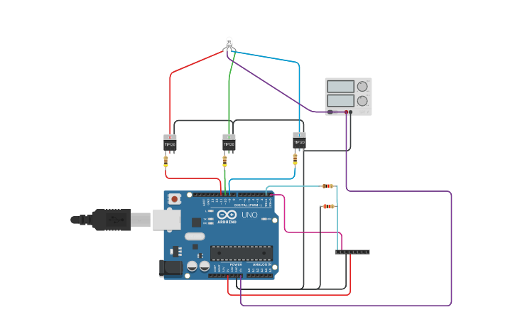 Circuit design Controlador Bluetooth Fita LED RGB | Tinkercad