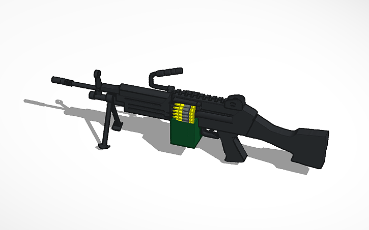 3D design M249 machinegun - Tinkercad