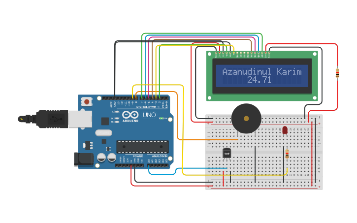 Circuit design Sensor Suhu - Tinkercad