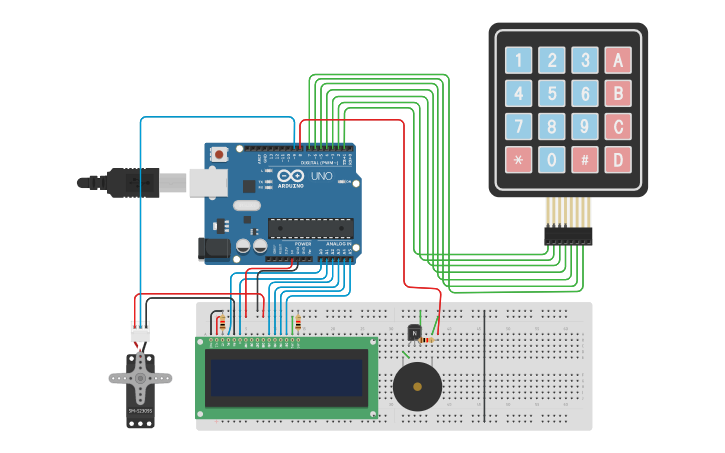 Circuit design Sistema de seguridad - Tinkercad