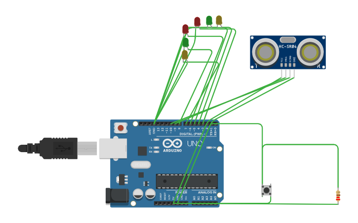 Circuit Design Traffic Light System V3 Tinkercad