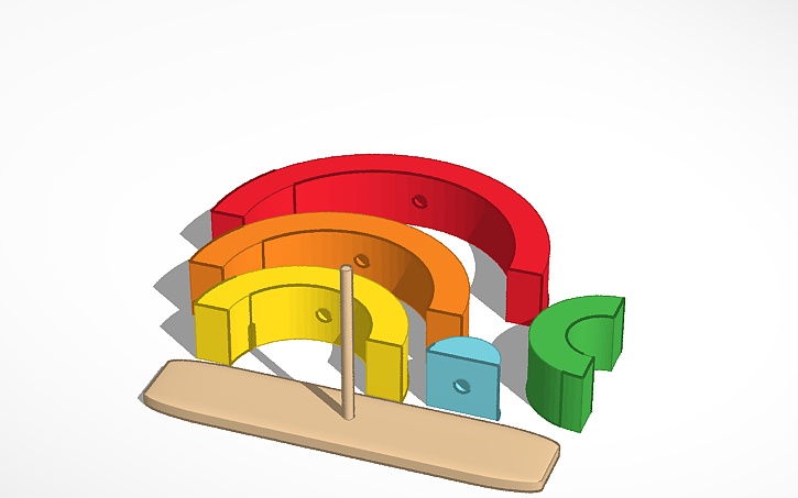 3D design Rainbow toy miniature - Tinkercad