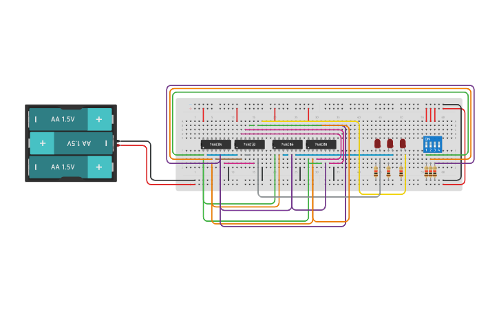 Circuit design laboratorio 05 - solución con DIP Switch | Tinkercad