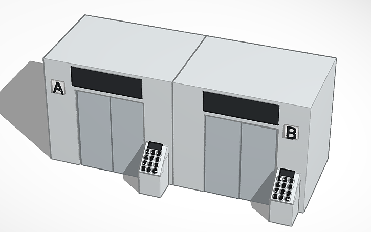 3D design destination dispatch elevator - Tinkercad