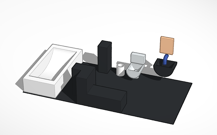 3D design Banheiro de Casa - Tinkercad