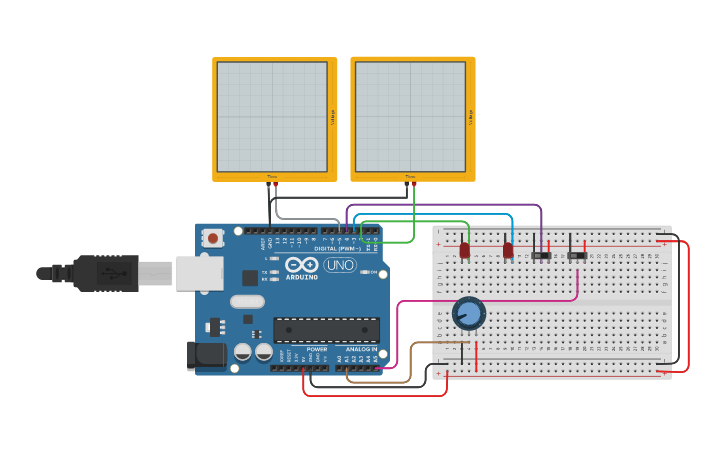 Circuit design Automatic light beam control. | Tinkercad