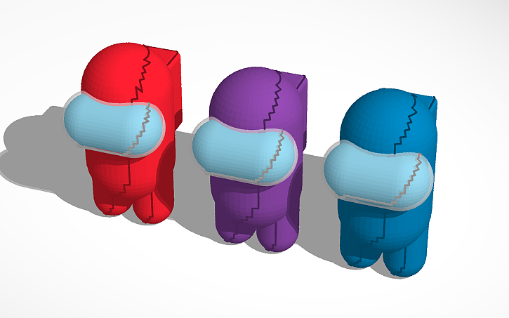 3D design AMONG US CHARACTERS - Tinkercad
