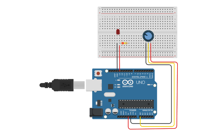 Circuit design 5b1_Analog Input_Analog Read - Tinkercad