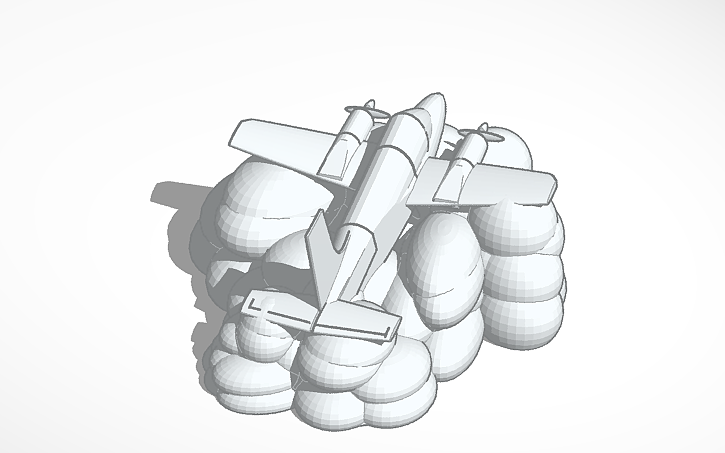 3D design Plane on clouds - Tinkercad