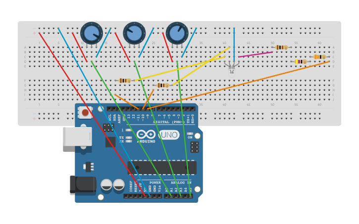 Circuit Design Led Rgd E Potenziometri Tinkercad