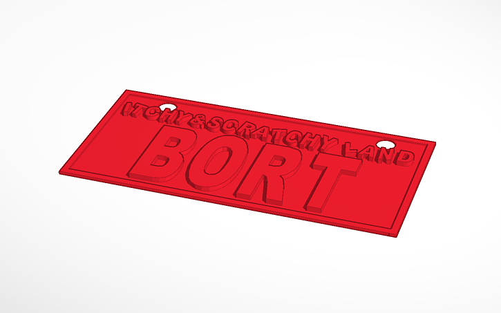 3D design BORT License Plate - Tinkercad