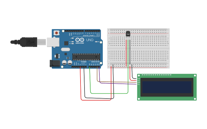 Circuit Design Arduino Uno Dengan Sensor Suhu Dan Lcd Tinkercad 0202
