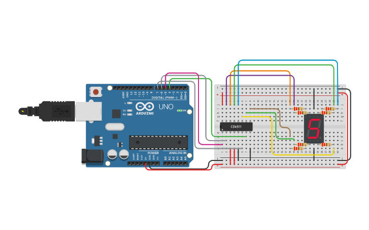 Circuit design Contador - Tinkercad