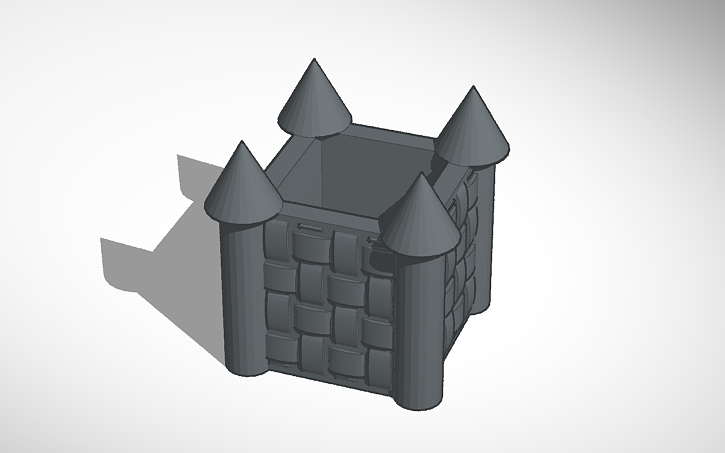 3D design castle planter - Tinkercad