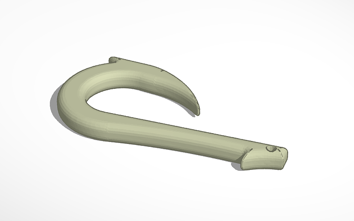 3D design Carved Fish Hook - Tinkercad