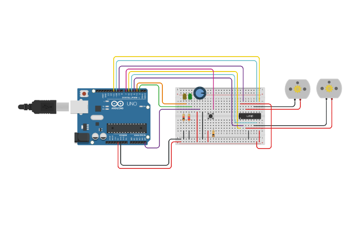 Circuit design Two Motor Demo | Tinkercad