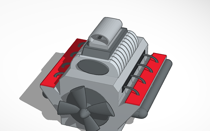 3D design V8 Supercharged Engine - Tinkercad