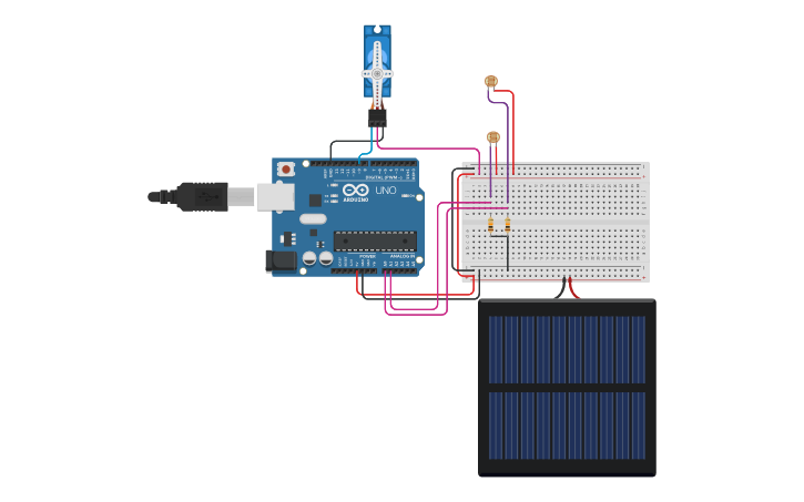 Circuit Design Elijah Single Axis Solar Tracker Project Tinkercad