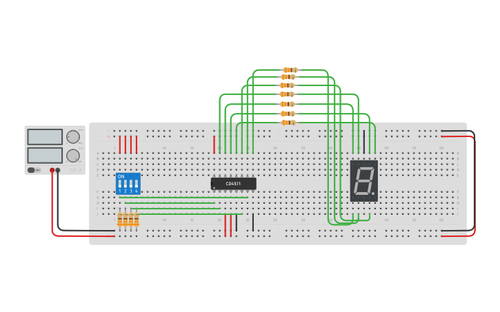 Circuit design 7Segment-Decoder | Tinkercad