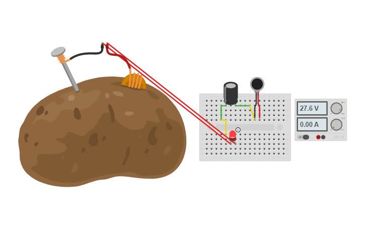 Circuit design capacitor circuit - Tinkercad