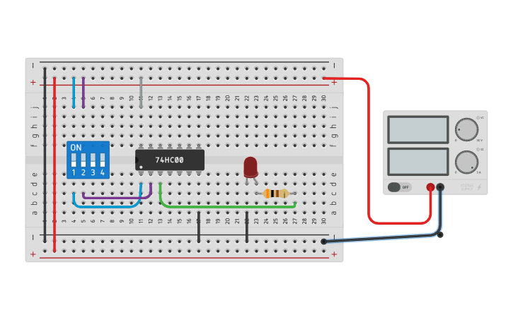 Circuit design NAND GATE | Tinkercad