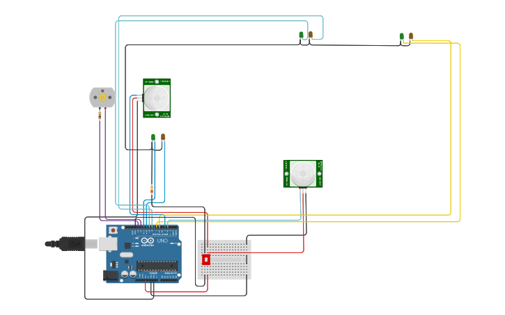Circuit design Automatic Sliding Door | Tinkercad