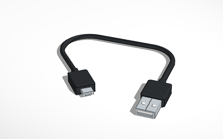 3D design micro-USB type-B - Tinkercad