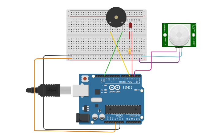 Circuit design Sensor de proximidad - Tinkercad Circuit design Sensor de proximidad - Tinkercad