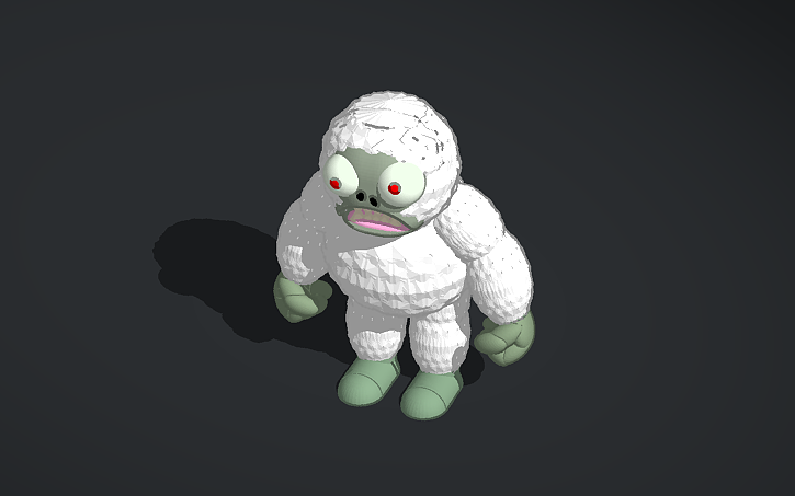 3D design Yeti zombie - Tinkercad