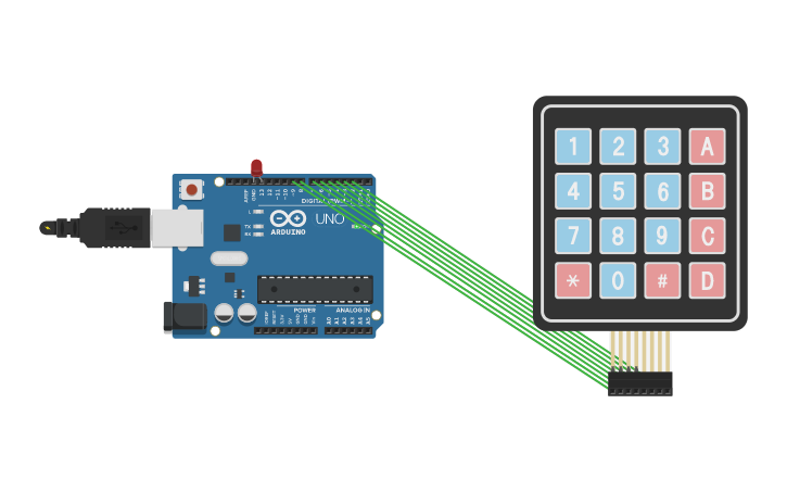Circuit design keypad - Tinkercad