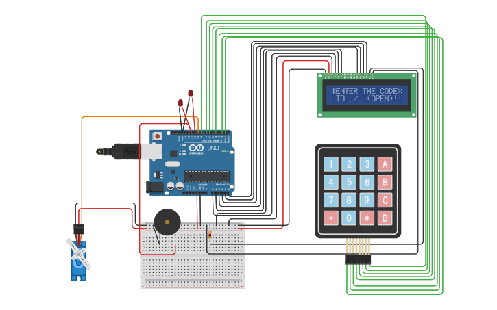 Circuit design Smart Lock - Tinkercad