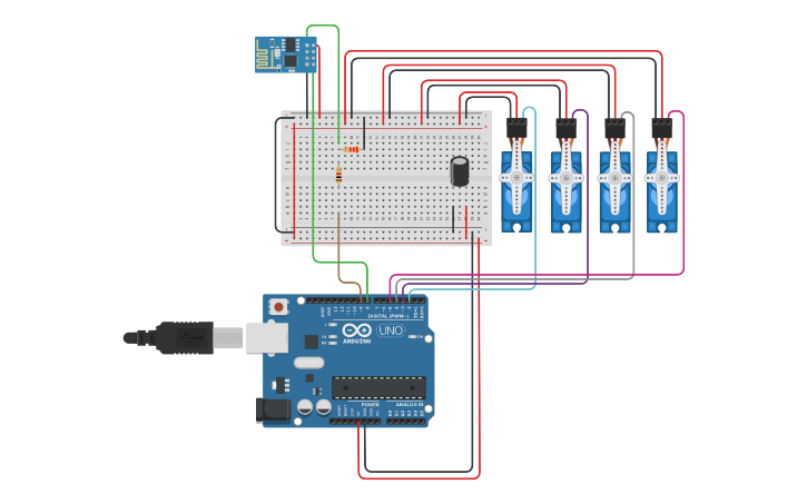 Circuit design MyArmControl - Bluetooth Controler | Tinkercad