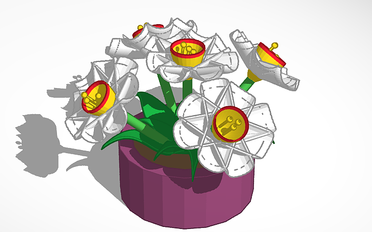 3d Design Нарциссы в вазе Tinkercad
