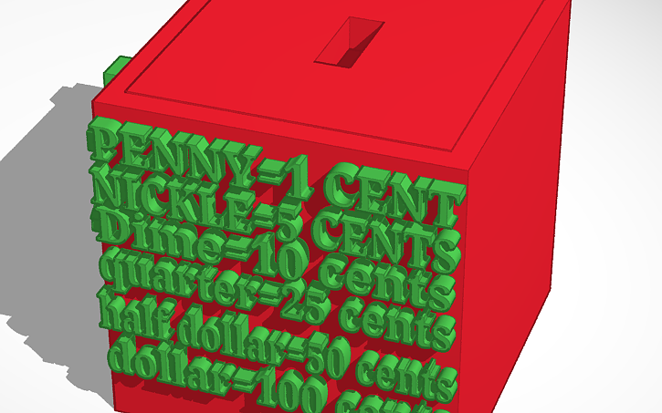 3D design 200mm x 200mm bank - Tinkercad