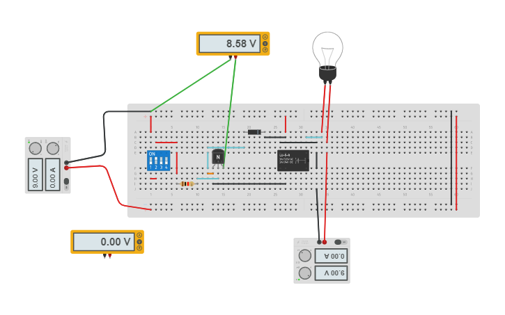 Circuit design RELE | Tinkercad